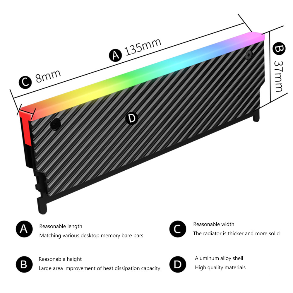 5V 3PIN ARGB RAM Heatsink Radiator Cooler DDR Heatsink for DDR2 DDR3 DDR4 DDR5 | Shopee Singapore