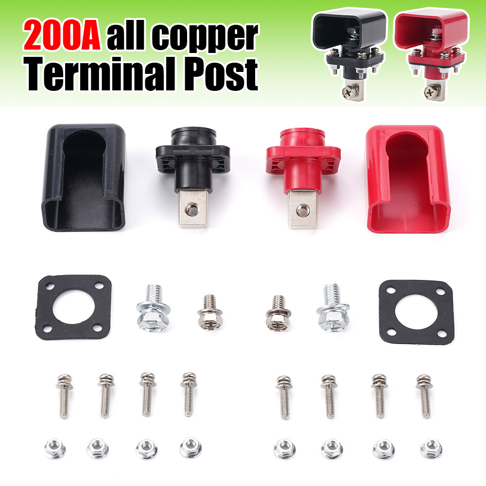 200A High-Current Copper Battery Terminal Block Set for Lithium Energy ...