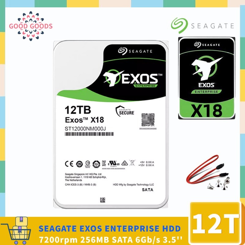 SEAGATE EXOS X18 12TB ST12000NM000J 3.5 HDD 7200rpm 256MB SATA 6Gb/s ...
