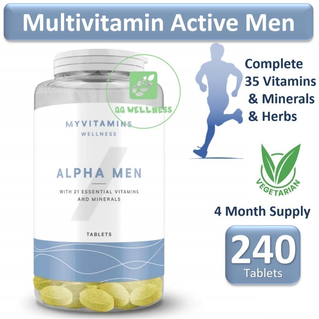 Myprotein Myvitamins Alpha Men 240 Tablets Vegetarian Multivitamin ...