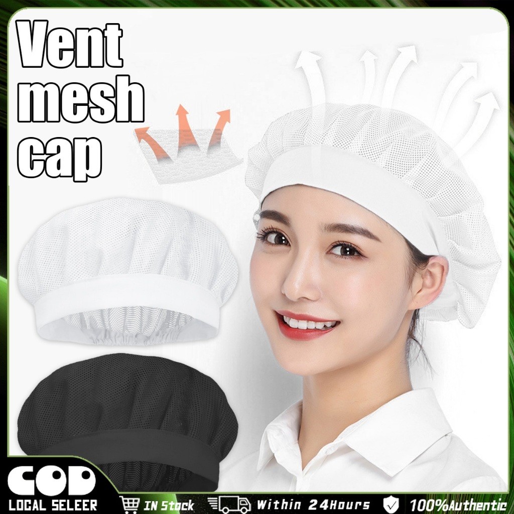Breathable Cooking Cap Unisex Mesh Chef Hat Elastic Cap Adjustable ...