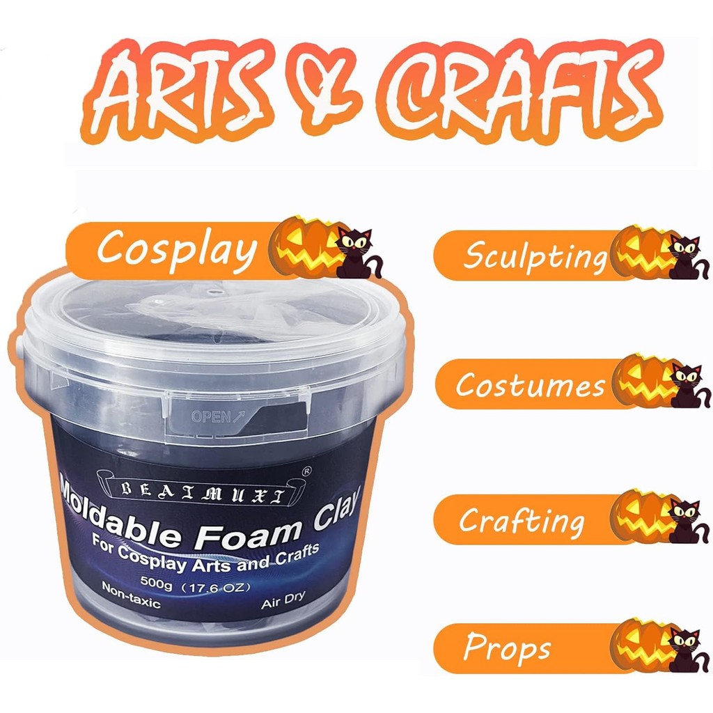 Foam Clay Cosplay Moldable Air Dry Foam Clay Craft 500g White ...