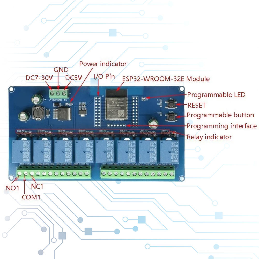 ESP32 ESP32-WROOM Development Board 1/2/8 Channel ESP32 WIFI BT BLE Relay Module | Shopee Singapore