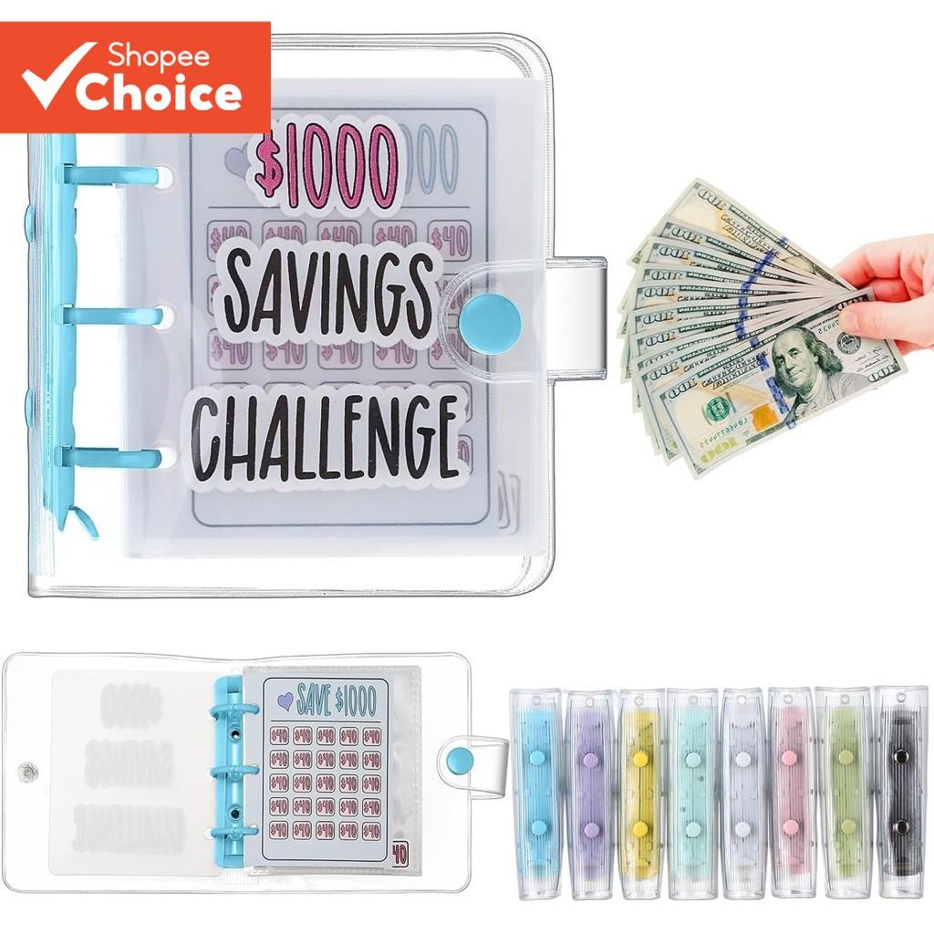 1000 Money Saving Challenge with 25 Binder Mini Savings Challenge Book ...