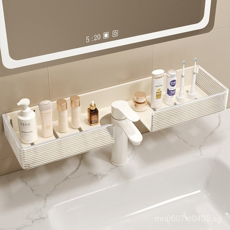 Acrylic Bathroom Milk White Toilet Washroom Shelf No Drilling Washstand ...