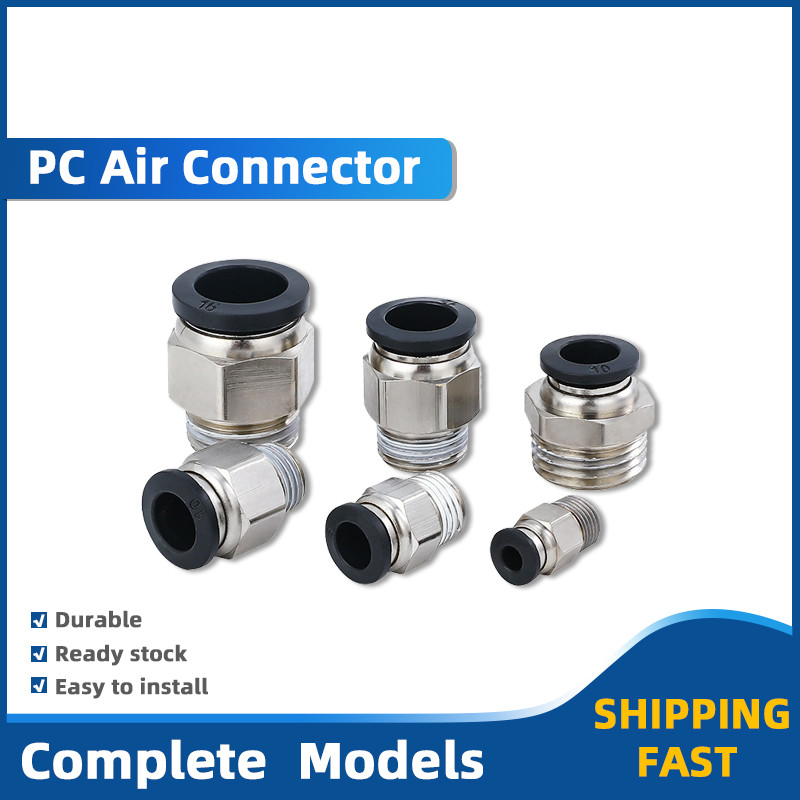 PC Pneumatic Fitting Push Fit Hose Tube Connector Fittings Male Thread ...
