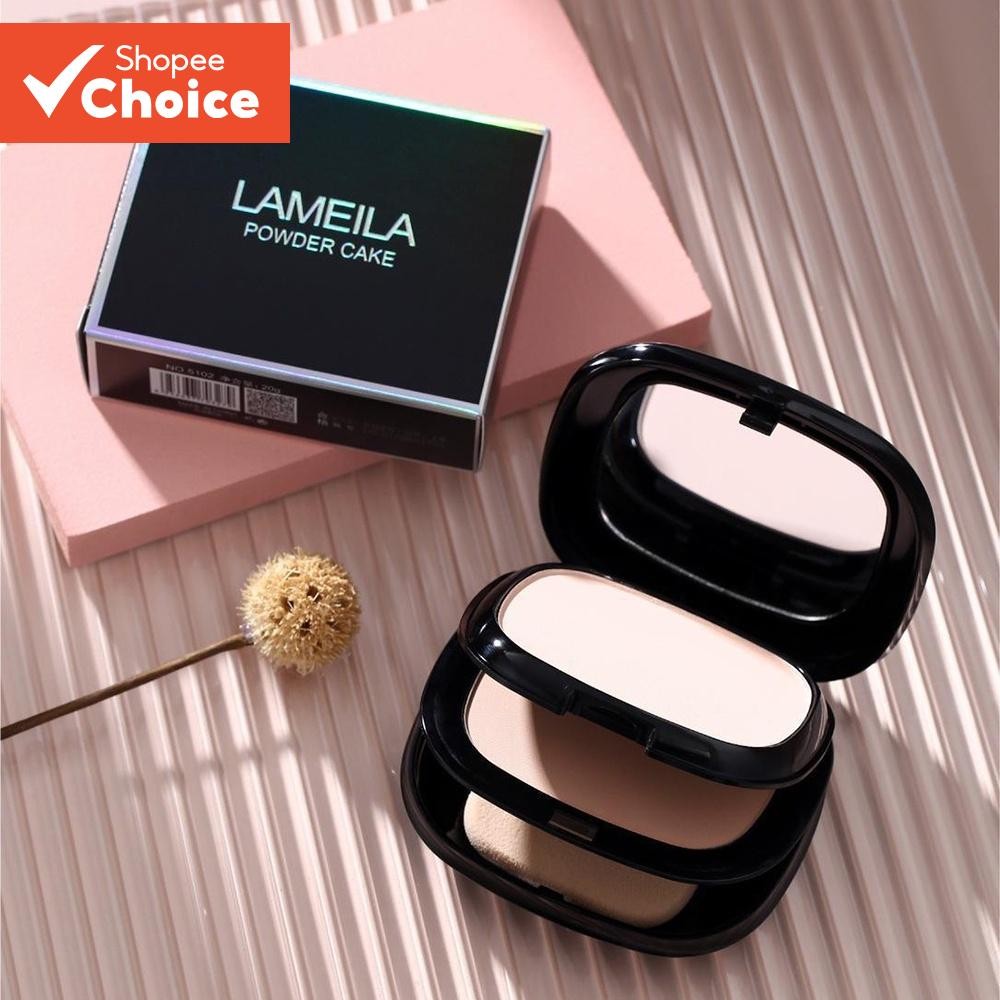 Lameila Oil Control Face Powder Pressed Powder Concealer Foundation ...
