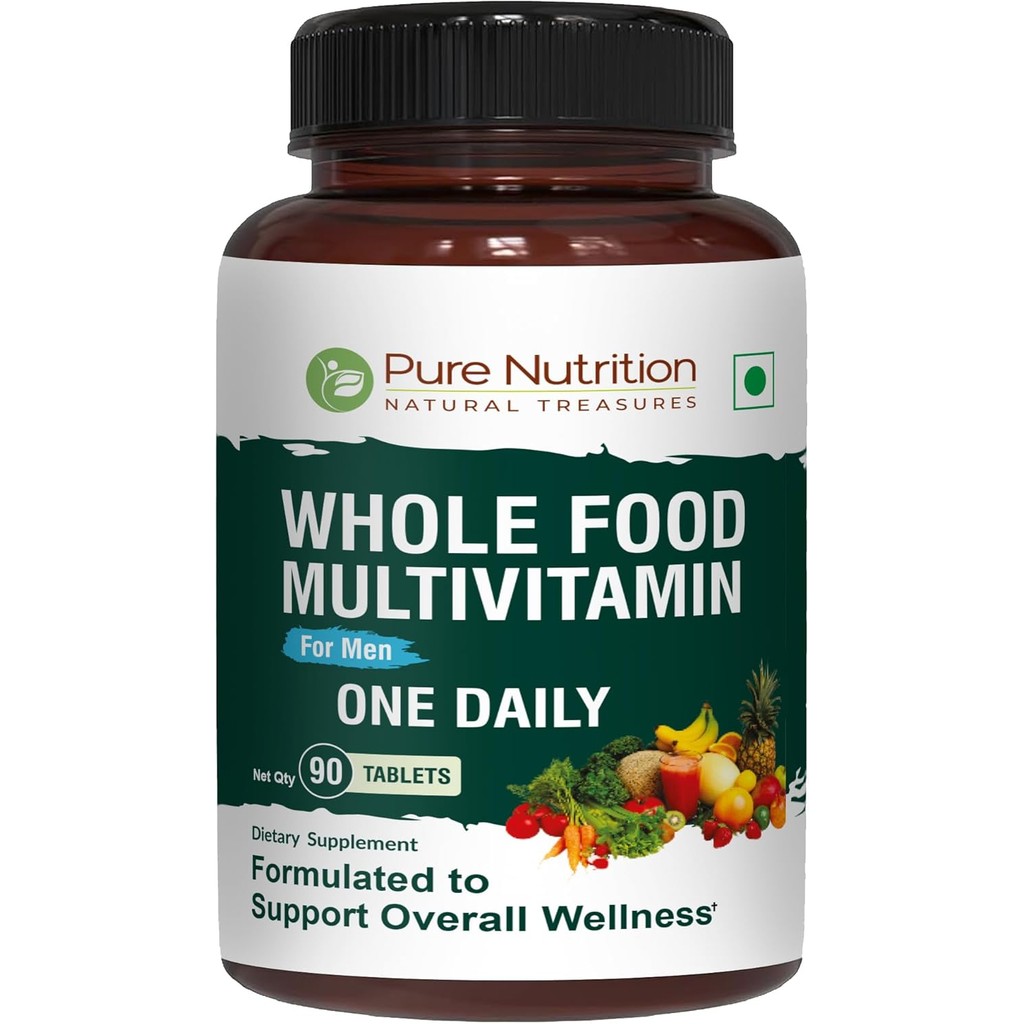 Pure Nutrition Whole Food Multivitamins for Men 1500mg. All Natural ...
