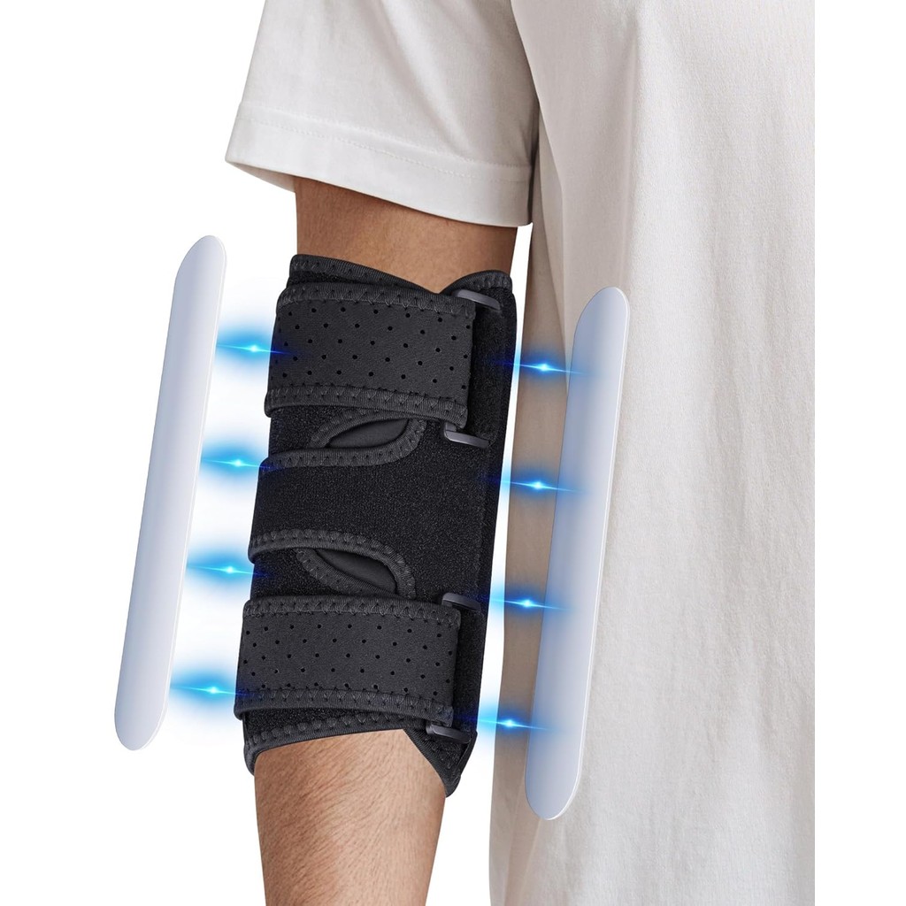 Niceuare Elbow Brace with 2 Removable Metal Splints - Adjustable Elbow ...