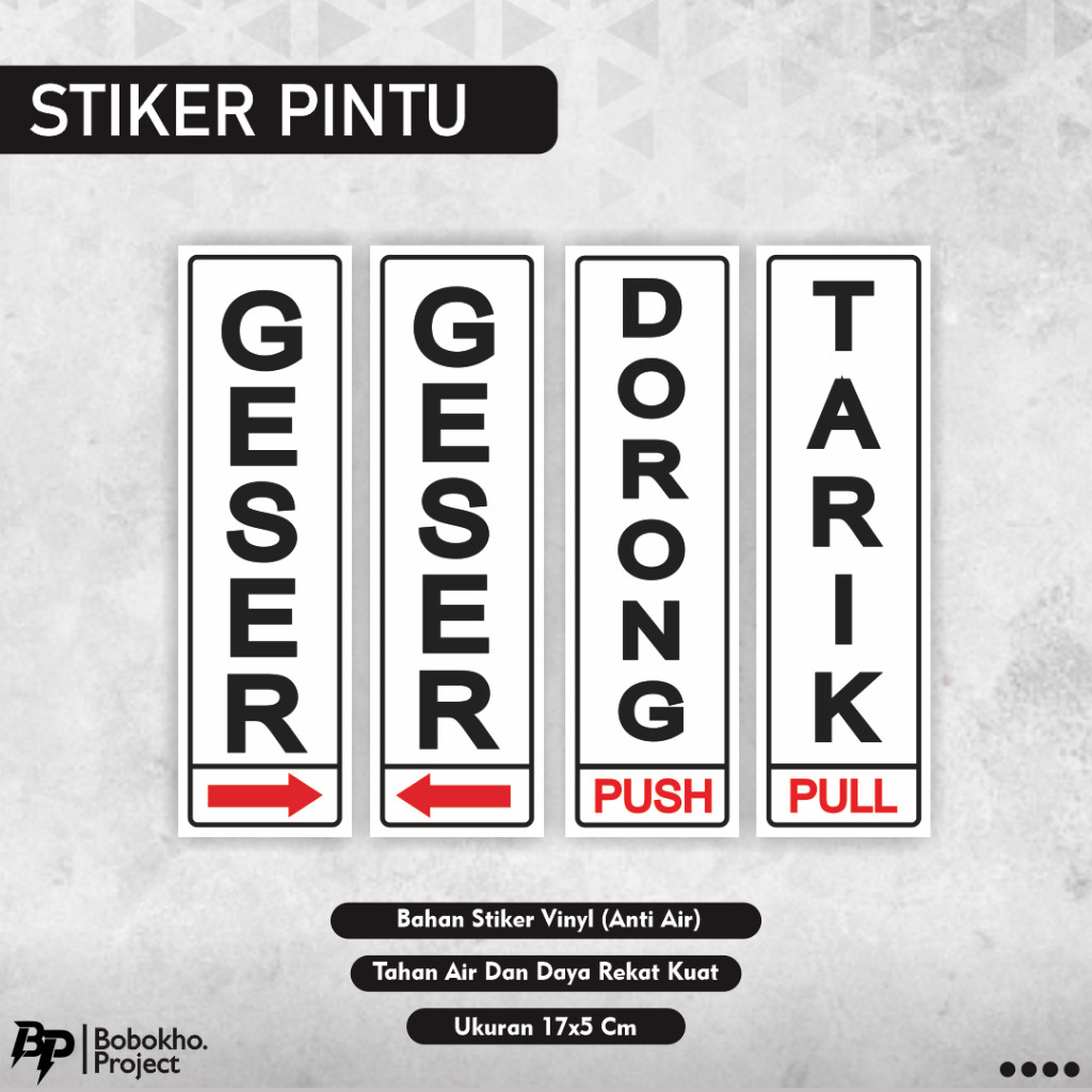 Sign Label Push Pull Door Sticker / Push Pull Door Sticker / Door ...