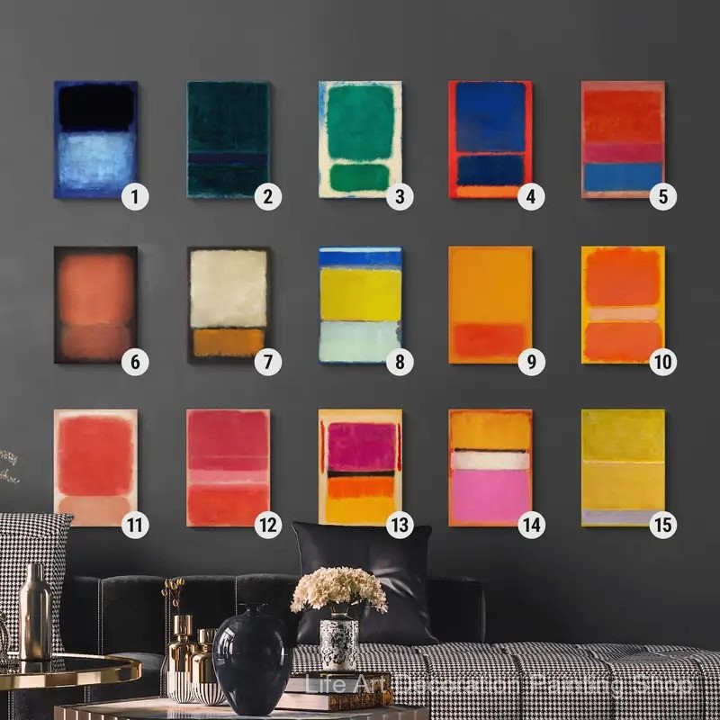 Custom Mark Rothko wall art set of 3, combine three Rothko prints ...