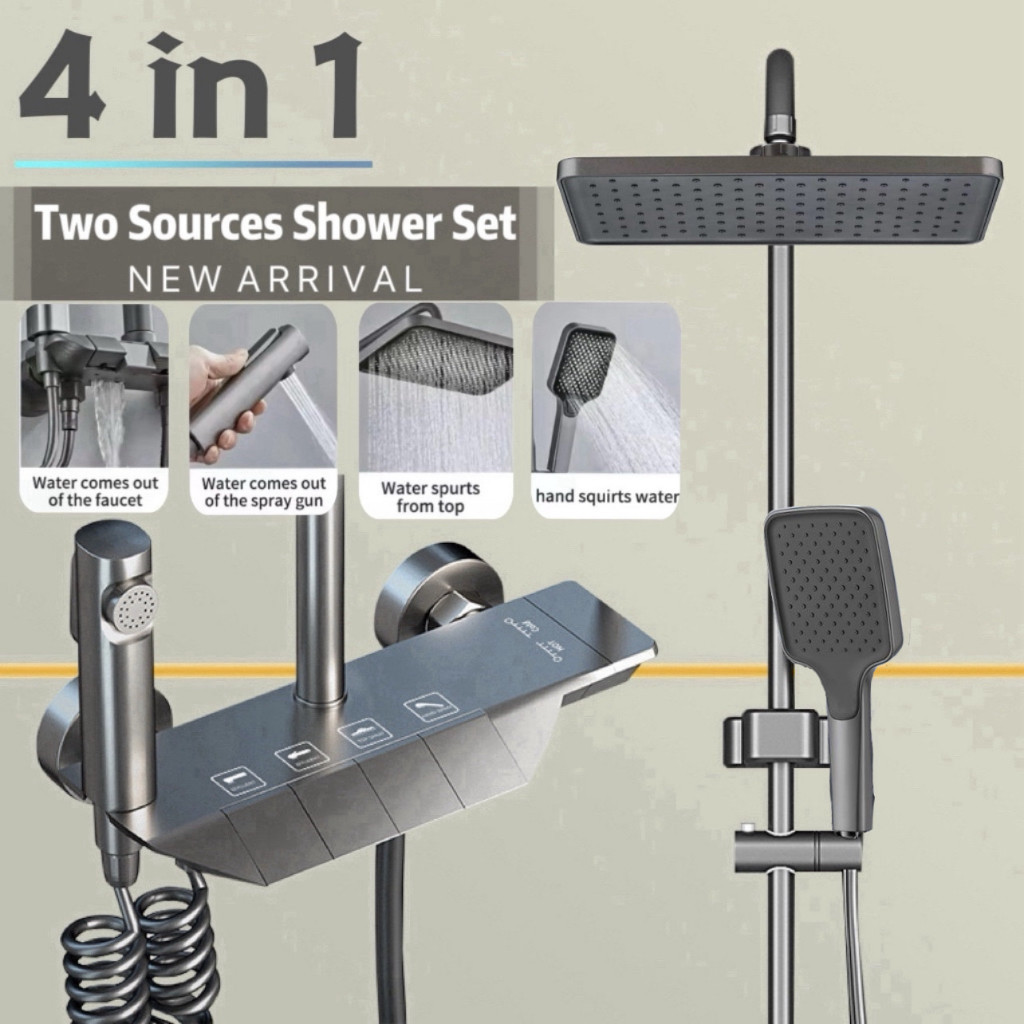 Bathroom Stainless Steel Water Heater Wall-mounted High-pressure Shower ...