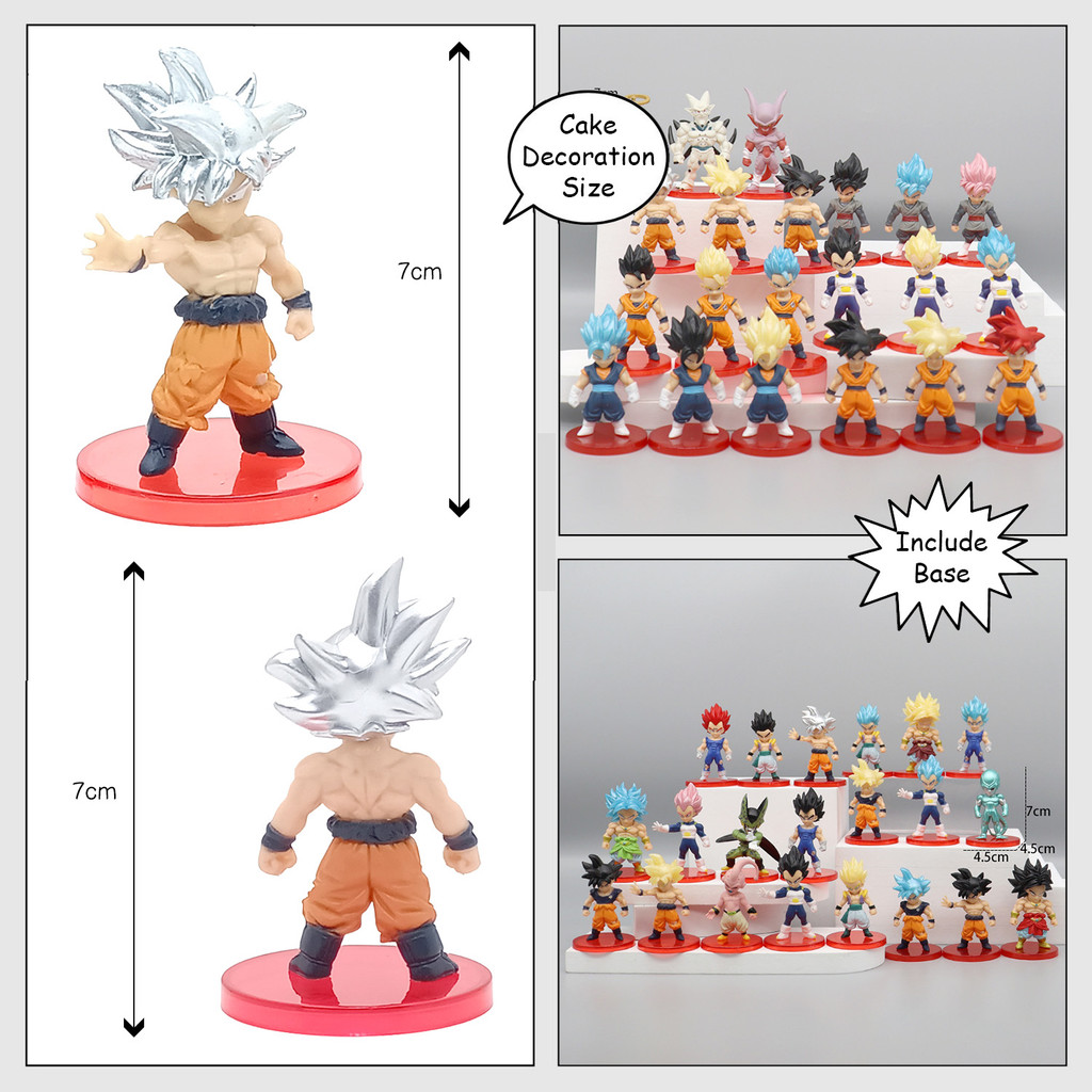Chibi Dragon Ball Figure Cake Topper Decoration Z Daima Super Saiyan ...