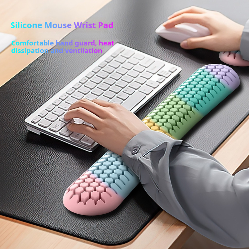 Keyboard Wrist Rest Silicone Mouse Wrist Pad Comfortable Cooling ...