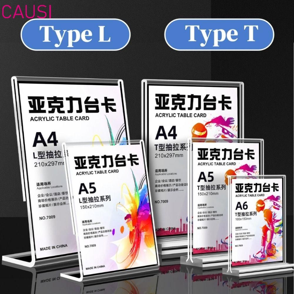 CAUSI Desk Display Stand, A4/A5/A6 Acrylic Menu Stand Holder ...