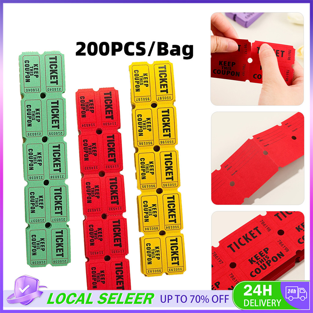 200PCS/Bag Universal Game Tickets Admission Ticket Raffle Tickets For ...