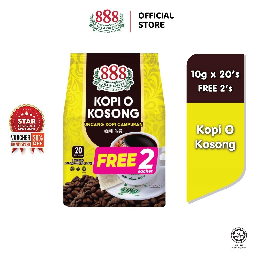 888 Empty O Coffee (10g x 20 Sachets + FREE 2 Sachets) | Shopee Singapore
