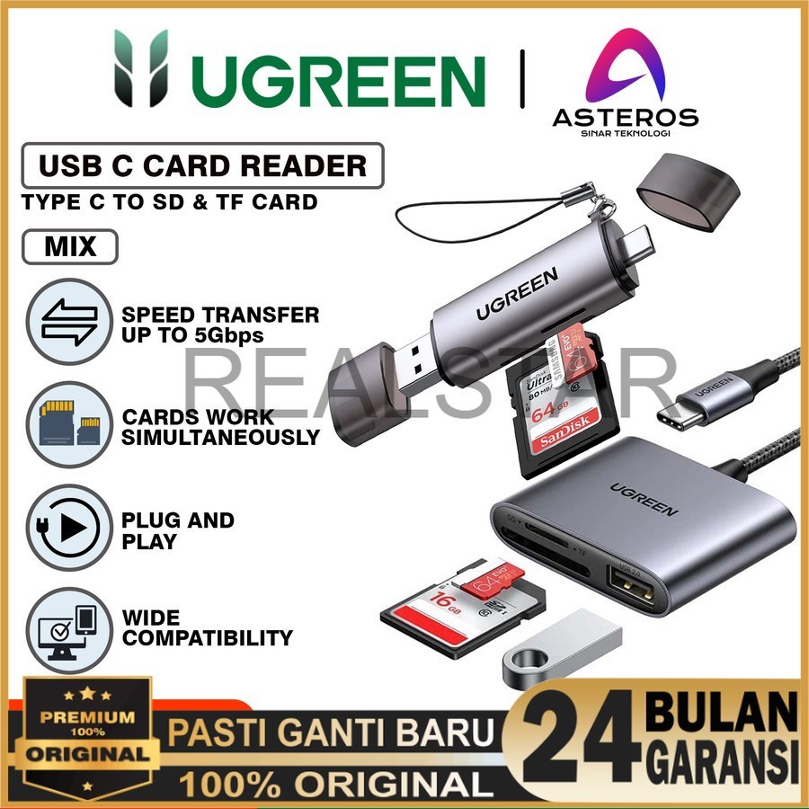 Ugreen 40755 30333 Usb 3.0 Card Reader All in One For CF TF SDHC SDXC MMC M2 | Shopee Singapore