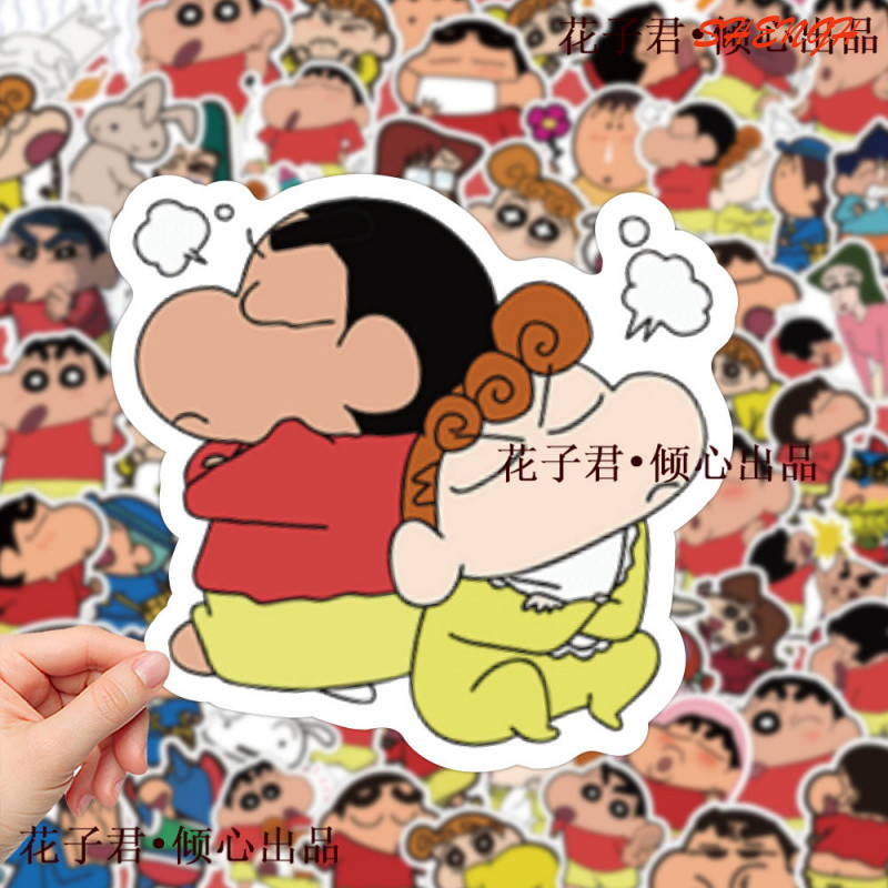 60 Sheets Crayon Shin-Chan Emoticon Pack Stickers Funny Shinnosuke Sand ...