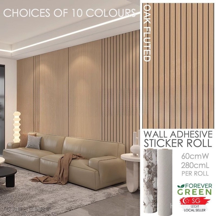 Wall Panel Fluted wall Sticker Self Adhesive Easy DIY Wallpaper Living ...