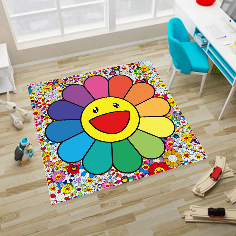 [in stock] Japanese Style Murakami Takashi Sunflower Carpet Trendy ...