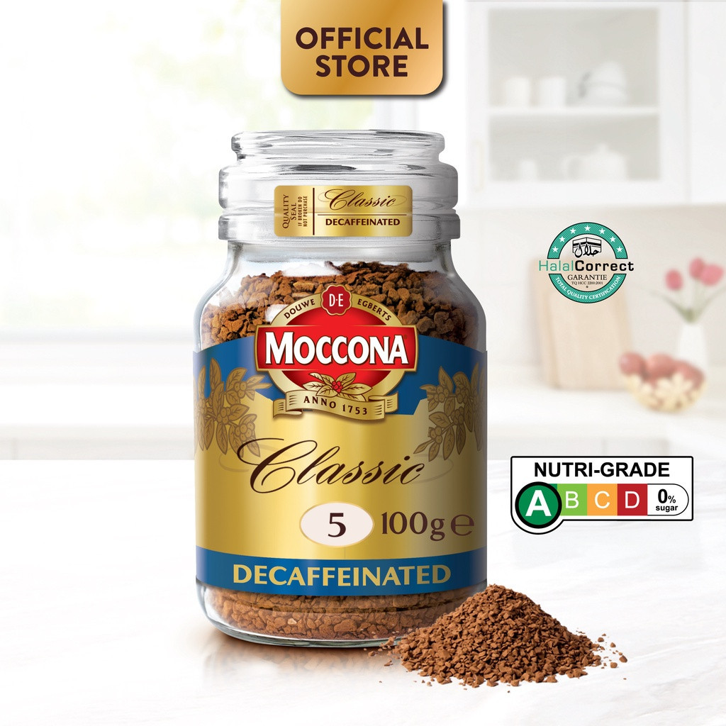 MOCCONA Classic Decaffeinated Intensity 5 Freeze Dried Instant Coffee ...