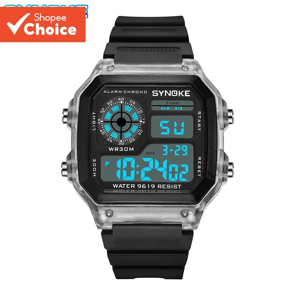 【Ready Stock】SYNOKE Men's Sport LED Back EL Light Display Watch Luxury ...