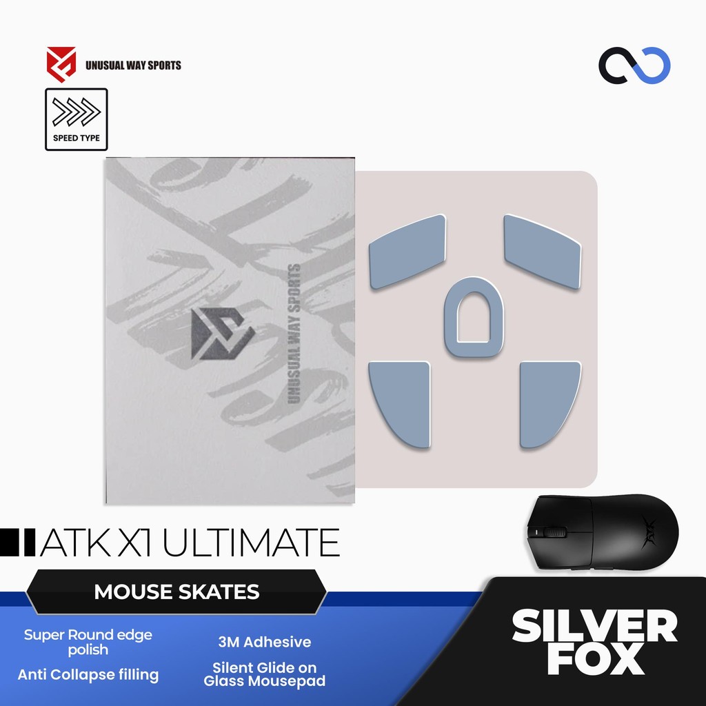 Unual Way Sports Silver Fox ATK X1 Ultimate Mouse Feet PTFE Skate Mouse ...