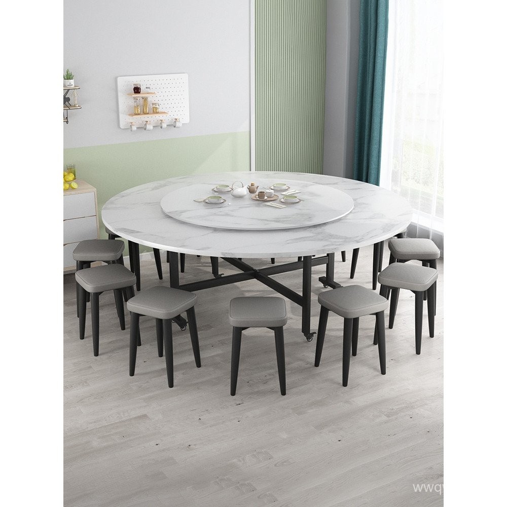 Folding Round Dining Table for Home Small Apartment Large Round Table ...