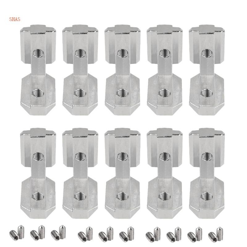 Shas Pack of 10 T Nut Inner Corner Connectors M6 for 40 Series Aluminum ...