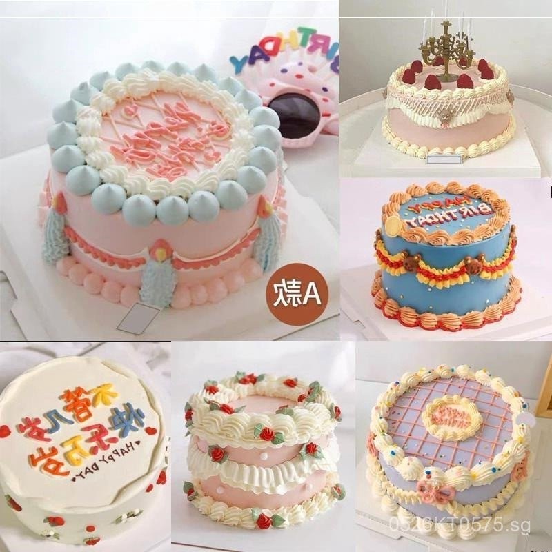Birthday Cake New Model Net Red Cake Sample Decoration Fake Cake Window ...