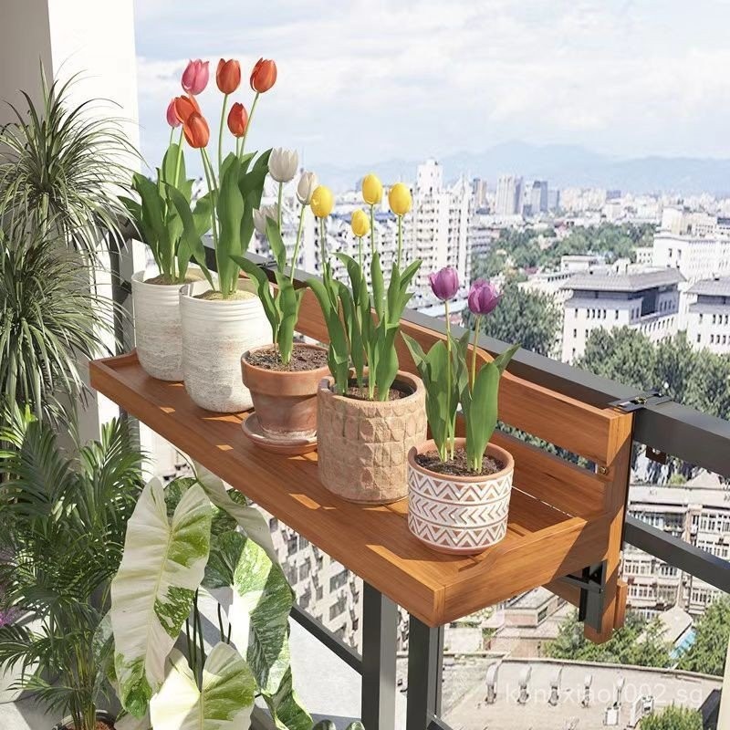 [Stable and Widened]Balcony Guardrail Flower Stand Outdoor Hanging ...