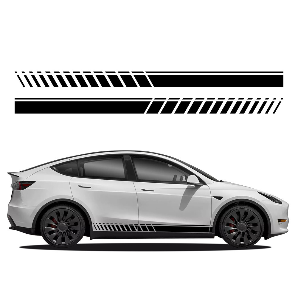 2PCS Car Side Stripes Side Stripe Skirts Graphics Vinyl Sticker Decals ...