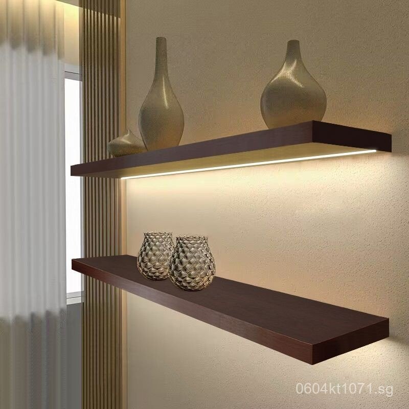 Floating Shelf Display Rack Wall-mounted Light Strip Storage Rack Long ...