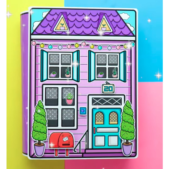 Toca Life World Quiet Book Toca Boca purple and blue house sanrio quiet ...