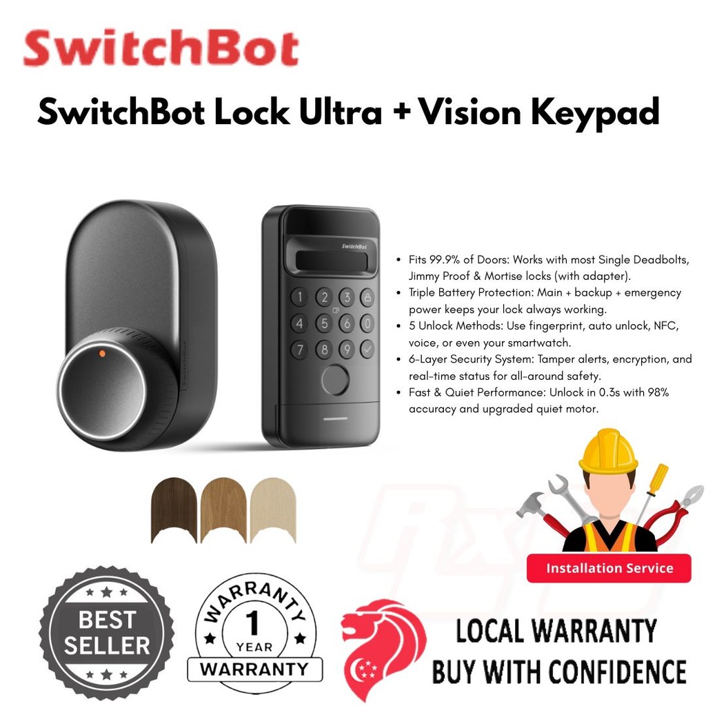 SwitchBot Lock Ultra + Vision Keypad Face Recognition Identification ...