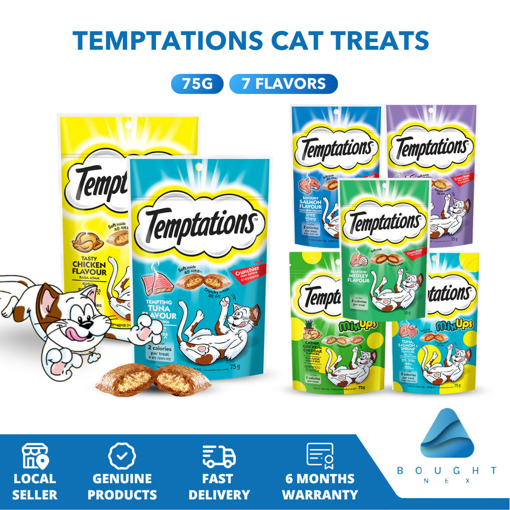 Temptations Cat Treats 75g - Crunchy & Delicious Snack with ...