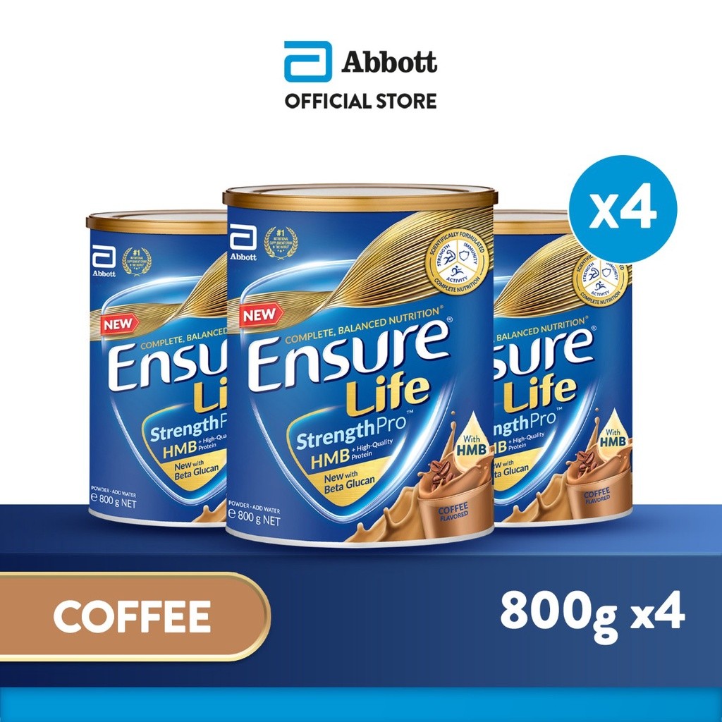 [Bundle of 4] Ensure® Life StrengthProᵀᴹ Coffee 800g | Shopee Singapore
