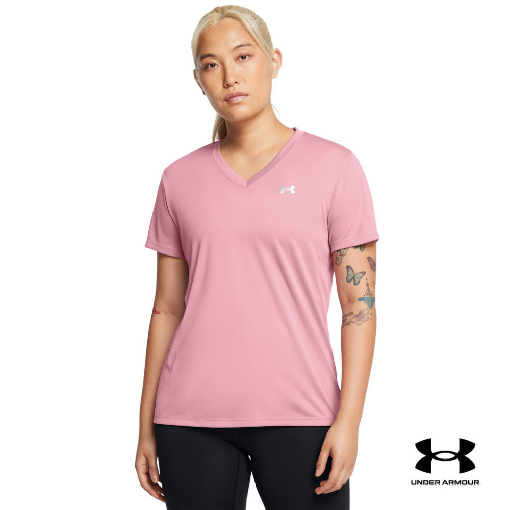 Under Armour Women's UA Tech™ V-Neck Short Sleeve - PINK (697) | Shopee ...