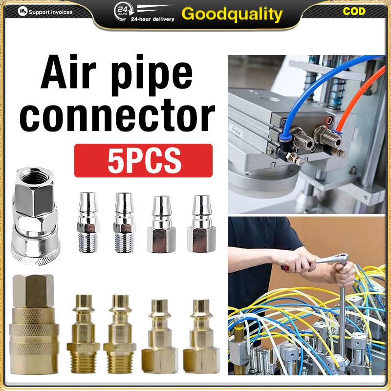 5pcs Air Hose Quick Coupler Set – Solid Metal Connector Fittings for ...