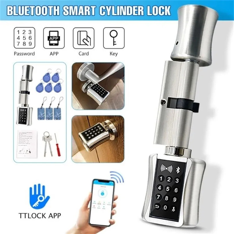 Bluetooth Smart Cylinder Lock WIFI Electronic Door Lock Digital APP ...