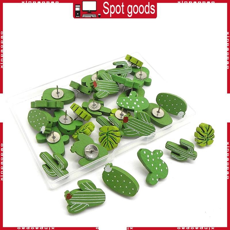 XI 30PC for Creative Thumb Tacks Steel Push Pin Cactus Leaf for Head ...