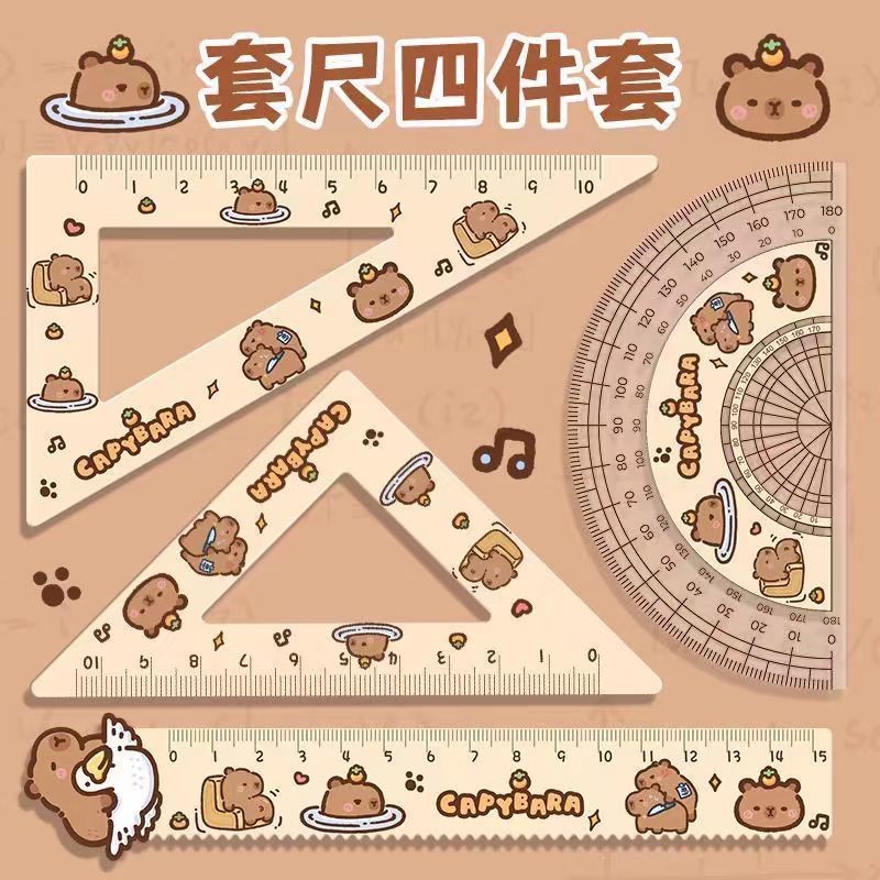 Creative Kapibara Cartoon Ruler Orange Acrylic High-value Student Cute ...