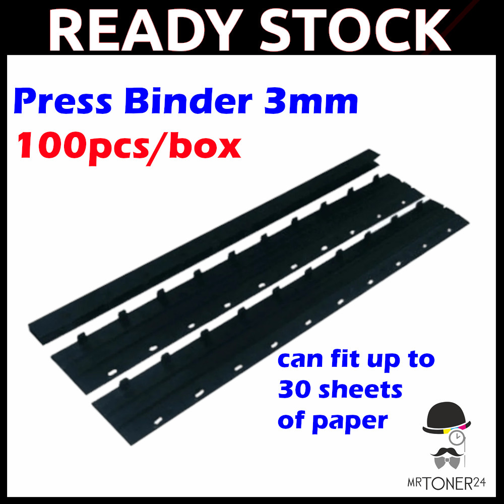 (100pcs/box) 3MM Press Binder / Binding Strip / Lock Binder / Press ...