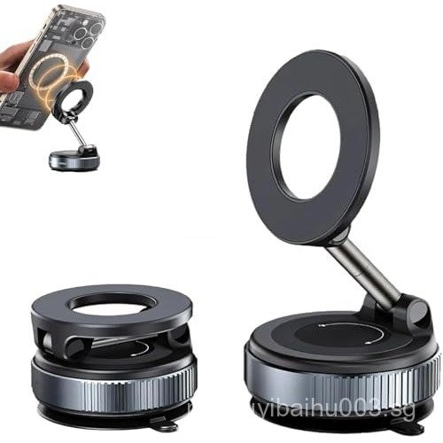 Mag Lock 360° Foldable Magnetic Phone Mount,Mag Lock Car Mount (Black ...