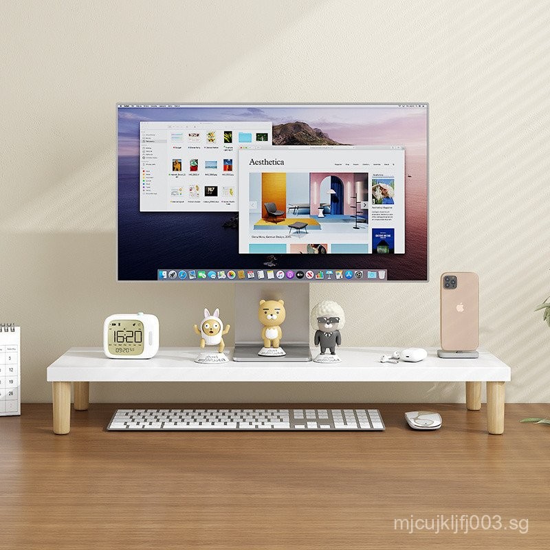 SpaceMax Bamboo Monitor Stand Riser with Storage Shelf Desktop ...
