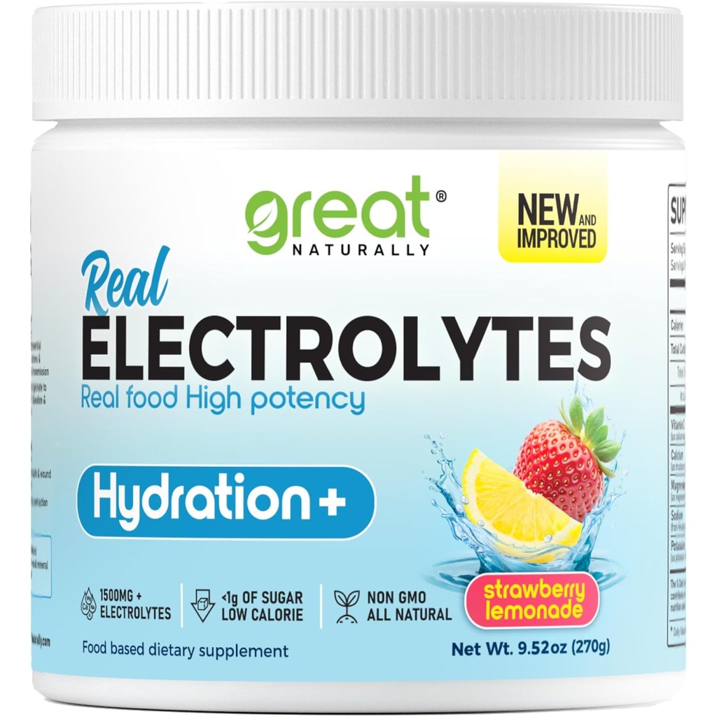 Electrolytes Powder Hydration | Real Food High potency | Strawberry ...