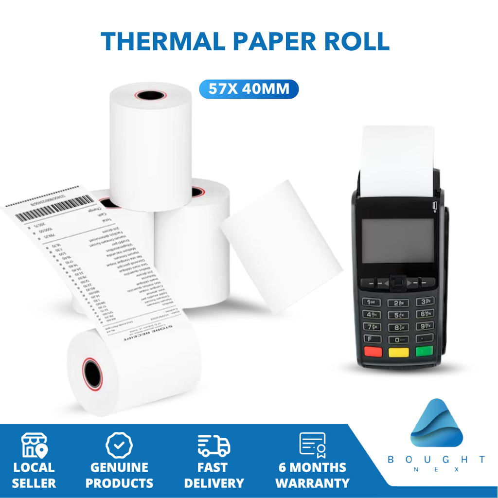 SG Thermal Paper | 57x40mm | Credit Card Machine NETS Terminal Receipt ...
