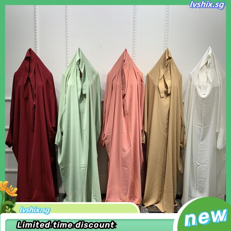 perfect Women Muslim One-Piece Prayer Dress Full Cover Hooded Islamic ...