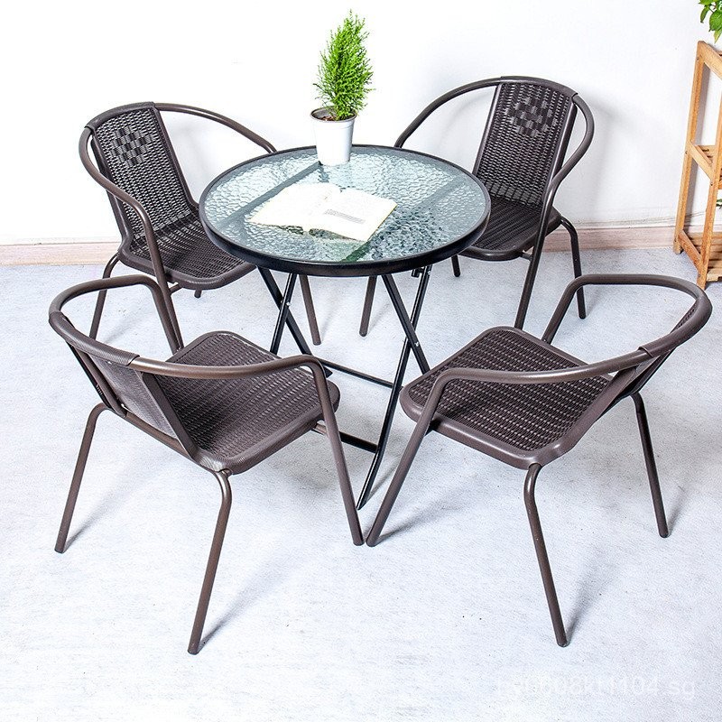 Outdoor Small Round Table for Milk Tea Shop Balcony Dining Table Iron ...